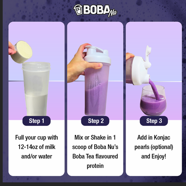 Taro Boba Tea Protein Powder | 25g Whey Protein | Boba Nutrition